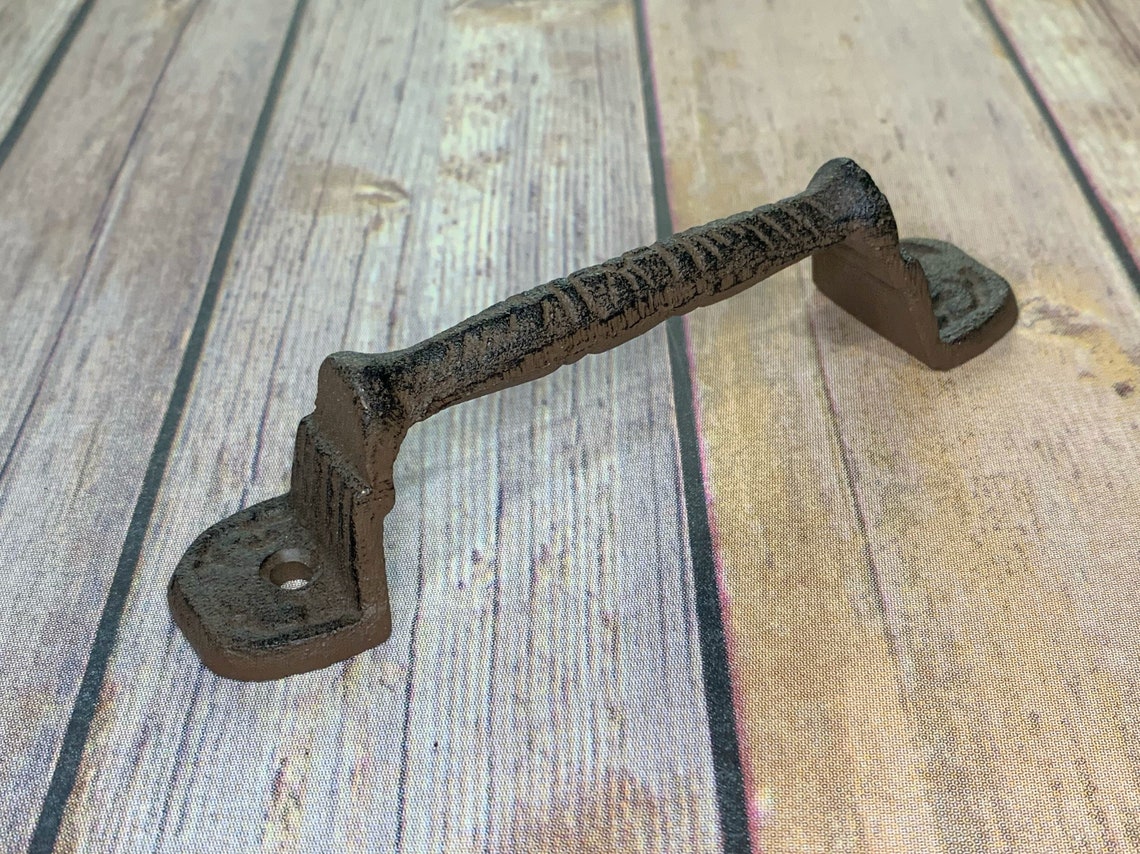 6 cast iron barn door rustic handles farmhouse decor rustic | Etsy