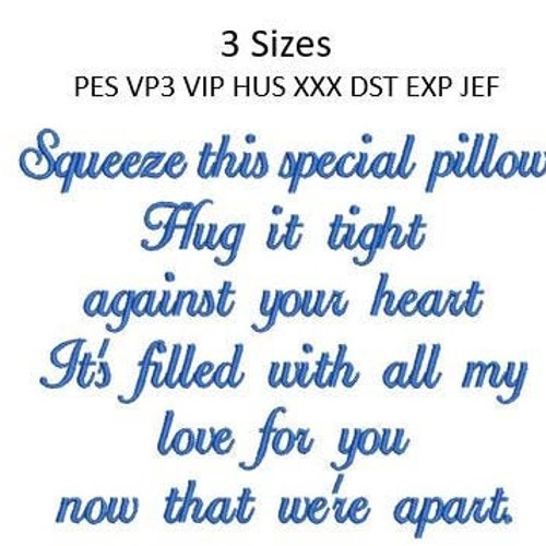 Memorial Memory Pillow Poem Embroidery Design Heirloom Machine - Etsy