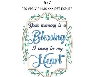 Memorial Memory Pillow Poem Embroidery Design Heirloom Machine ...