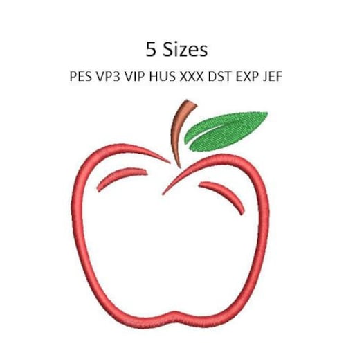 Mini Apple Machine Embroidery Design-3 Sizes-instant DOWNLOAD - Etsy