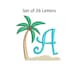 Palm Tree Palmtree Monogram Embroidery Design Set Alphabet Font Towel ...