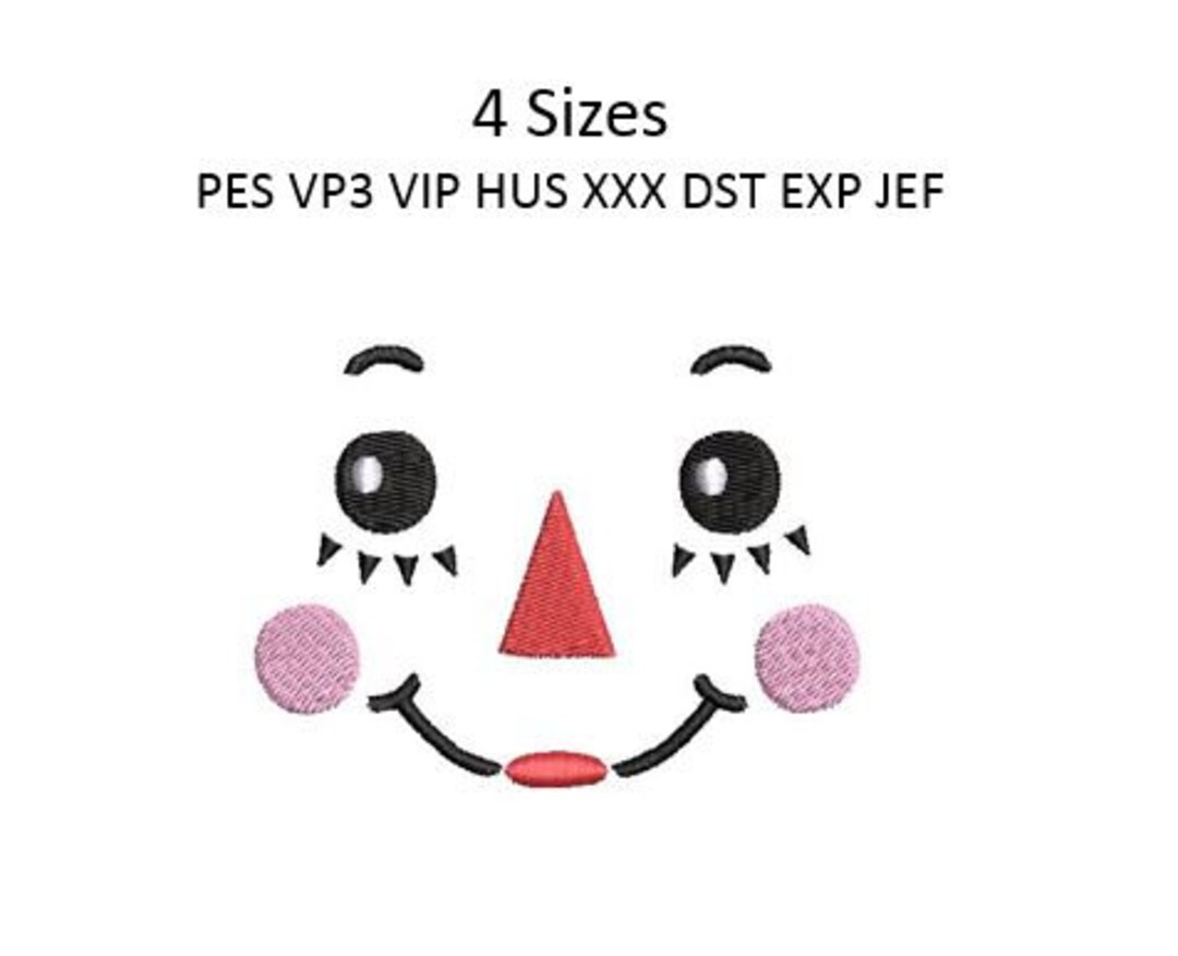 Doll Face Embroidery Design Rag Doll Machine Embroidery Pattern 4 Sizes ...