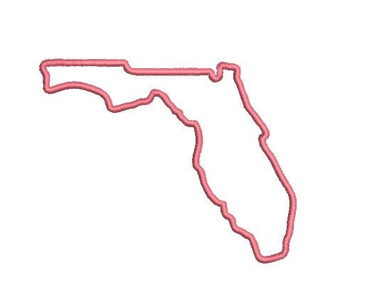 Florida Embroidery Design Outline State Machine Embroidery | Etsy