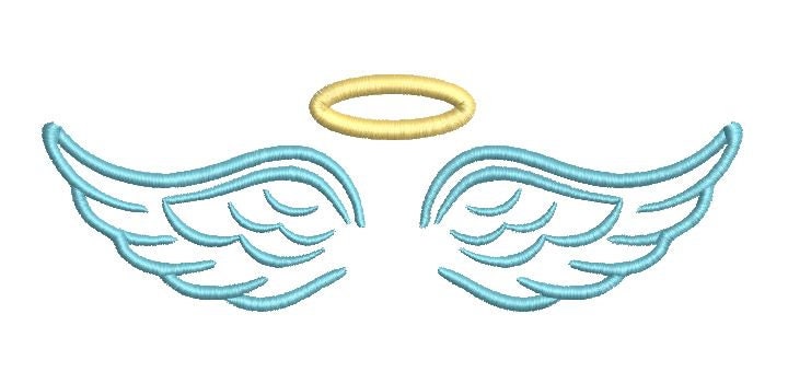 Halo Angel Wings Embroidery Design Baby Machine Pattern 7 Sizes ...