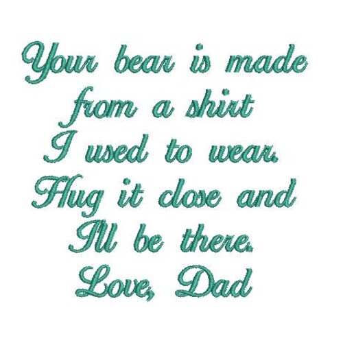 Memory Bear Embroidery Design Memorial Shirt Pillow Machine - Etsy
