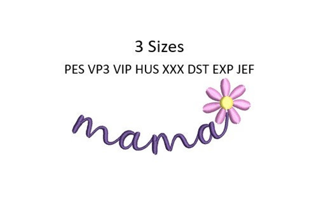 Mama Embroidery Design Daisy Script Mom Mother Machine Pattern 4x4 Hoop ...
