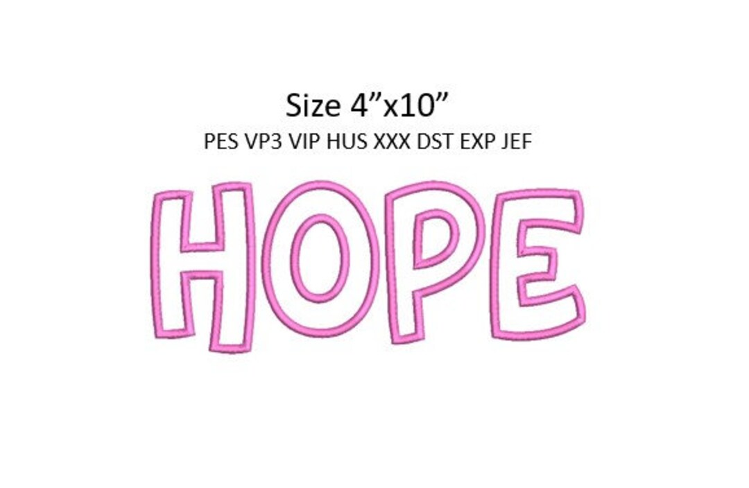 Hope Embroidery Design Large Outline Sweatshirt Hoodie Shirt Large ...