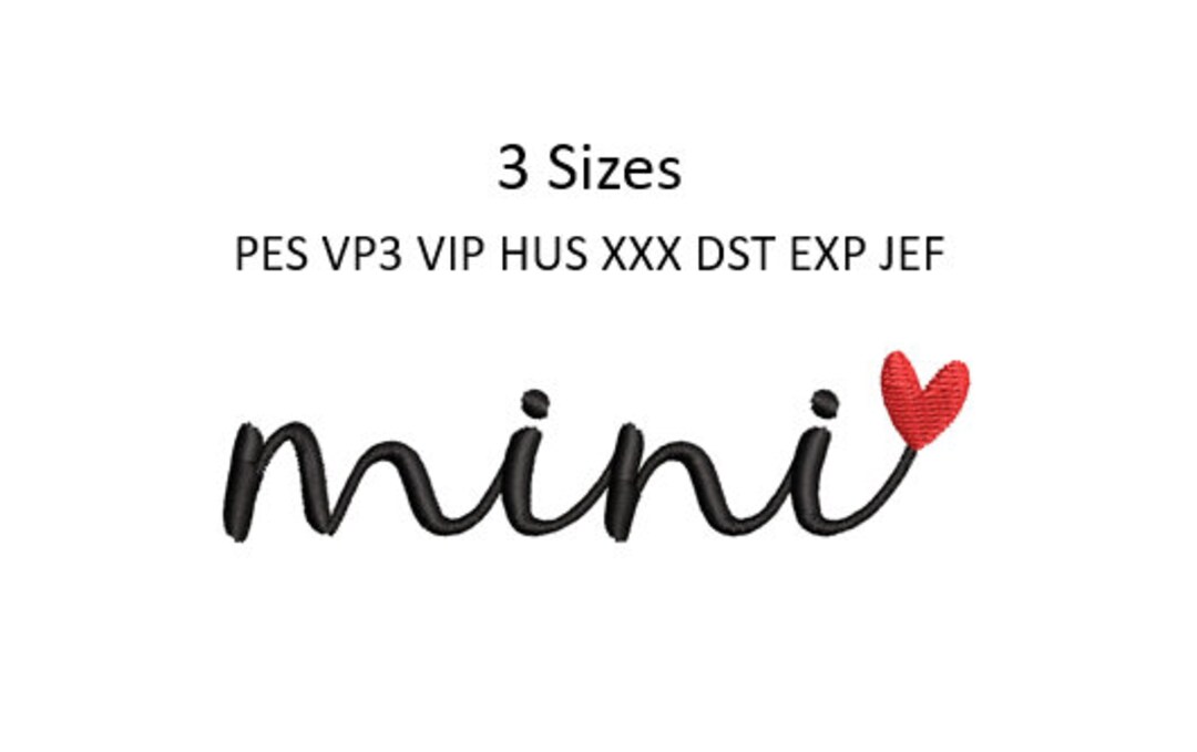 Mini Embroidery Design Heart Script Collar Cuff Machine Embroidery ...