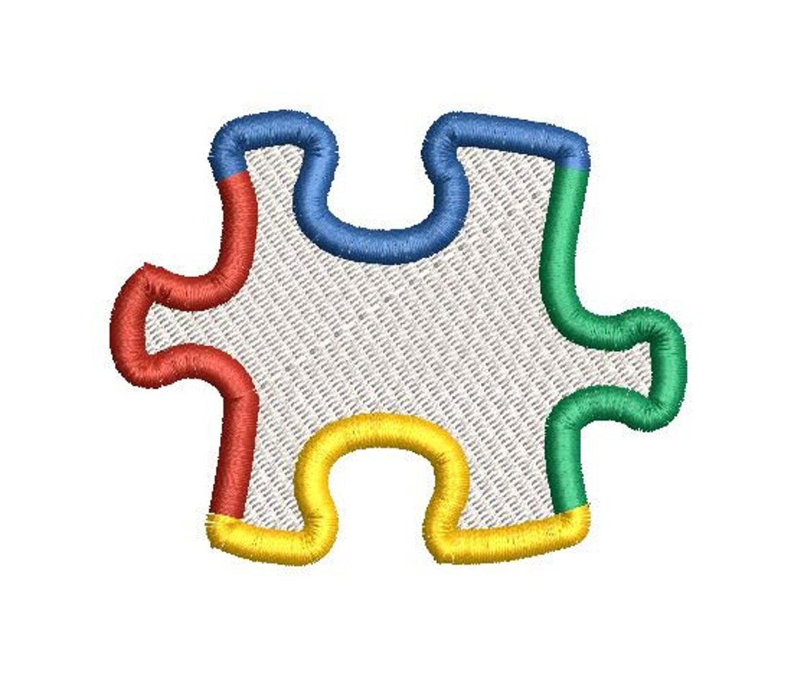 Puzzle Piece Embroidery Design Autism Awareness Jigsaw Face - Etsy
