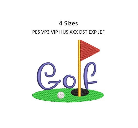 Golf Embroidery Design Putting Green Golf Flag Machine | Etsy
