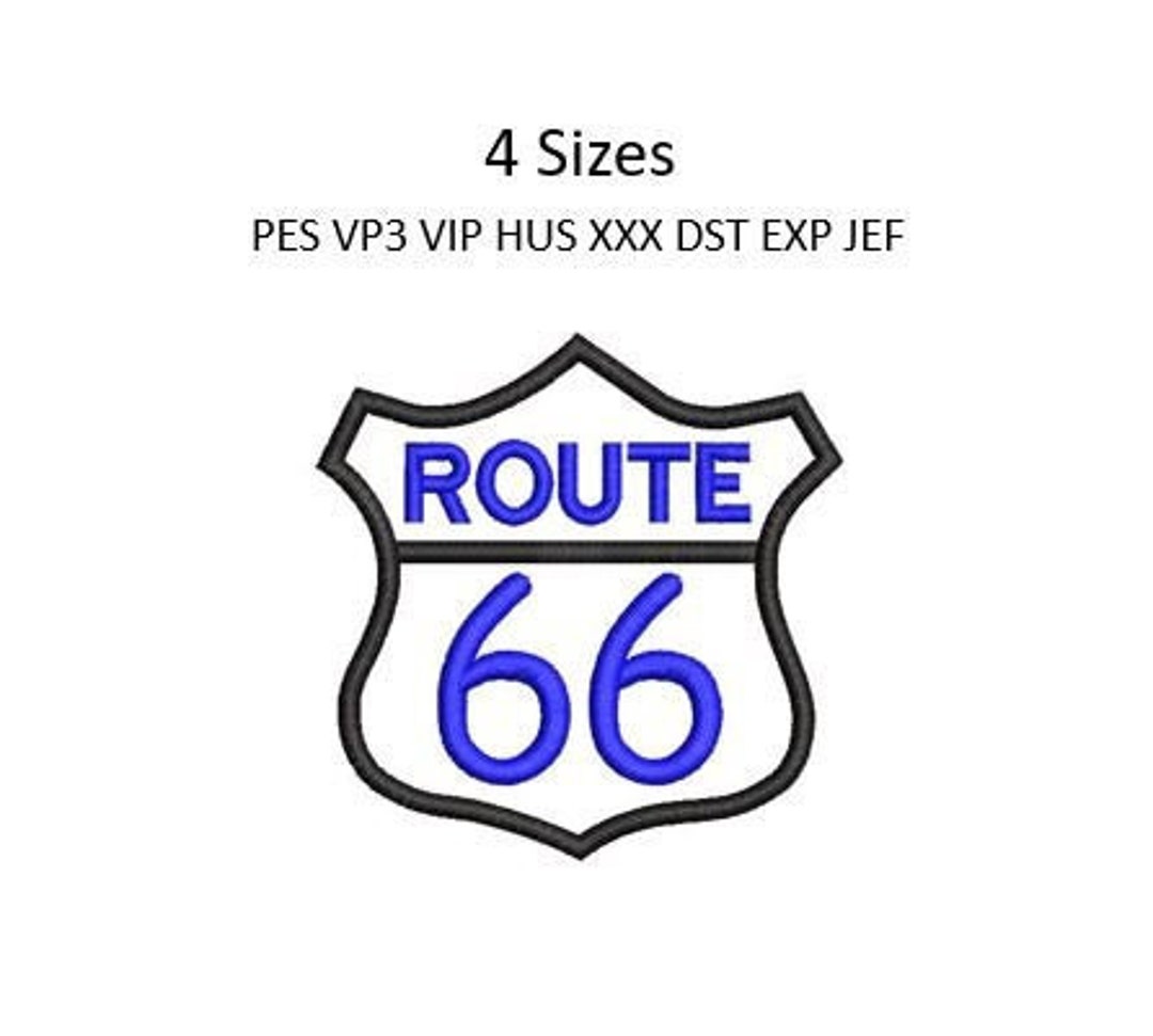 Route 66 Outline Embroidery Design Hat Towel Machine Embroidery Pattern ...