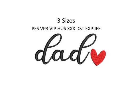 Dad Script Embroidery Design Father Machine Embroidery Design - Etsy