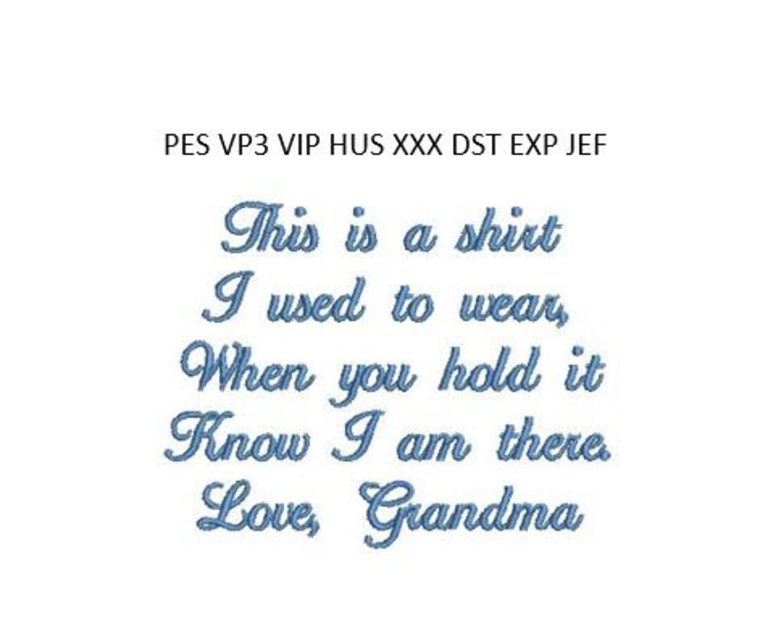 Memorial Embroidery Design Memory Grandma Embroidery Design Pillow ...