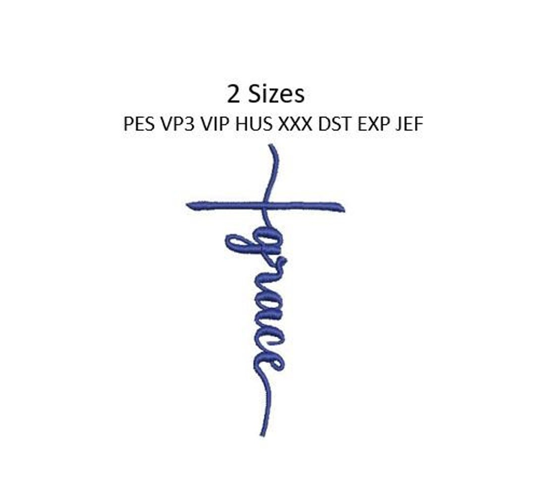 Grace Cross Embroidery Design Towel Christian Machine Pattern 2 Sizes ...
