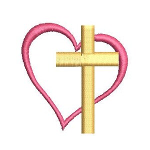 Mini Christian Cross Embroidery Design Heart Crucifix Pillow Religious ...