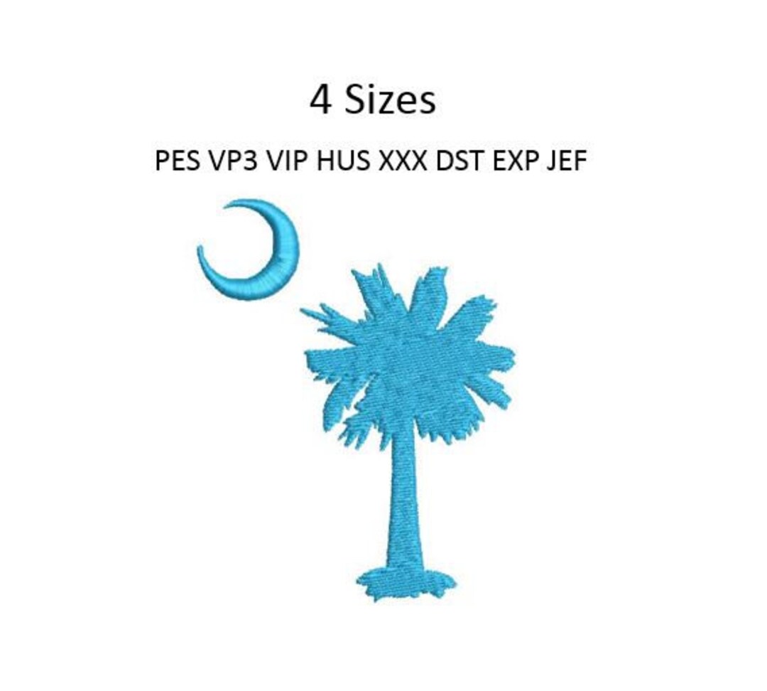 South Carolina State Embroidery Design Palmetto Pillow Machine Pattern ...