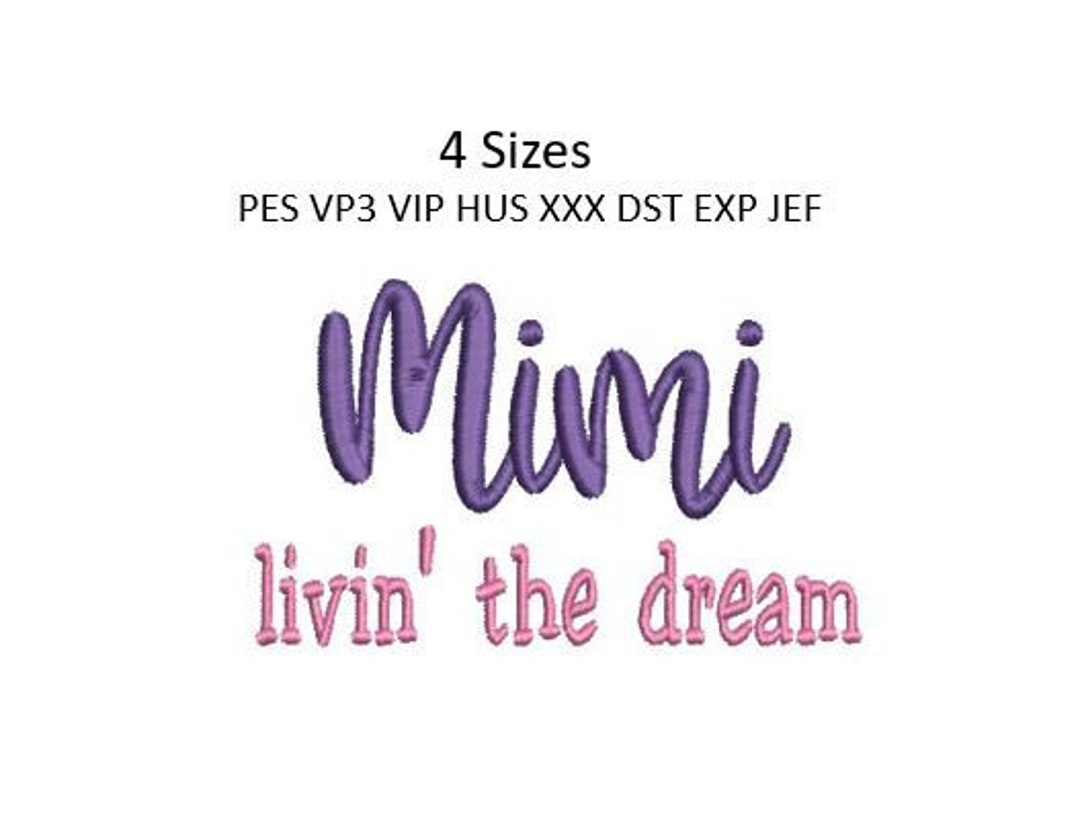 Mimi Embroidery Design Living the Dream Grandmother Towel Pillow ...