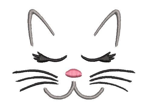 Cat Face Embroidery Design Mini Cat Kitten Face Mask Machine | Etsy
