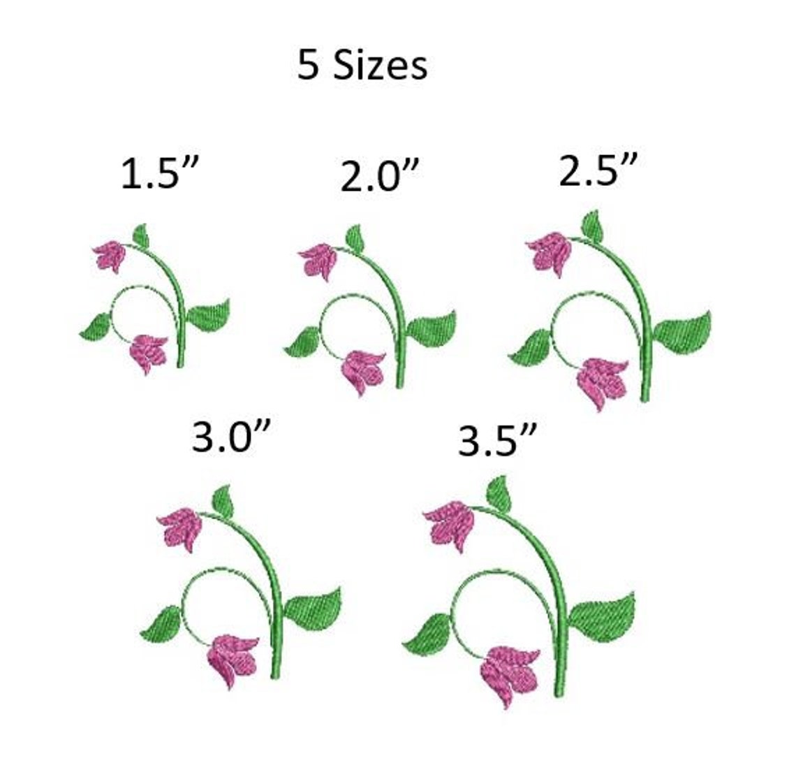 Flower Embroidery Design Tulip Machine Pattern 5 Sizes 4x4 Hoop ...