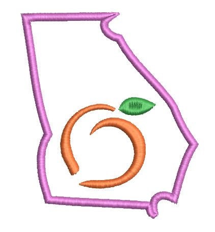 Georgia State Embroidery Design Peach Face Mask Machine - Etsy