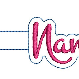 Nana Embroidery Design in the Hoop ITH Snap Tab Rivet Key Fob Machine ...