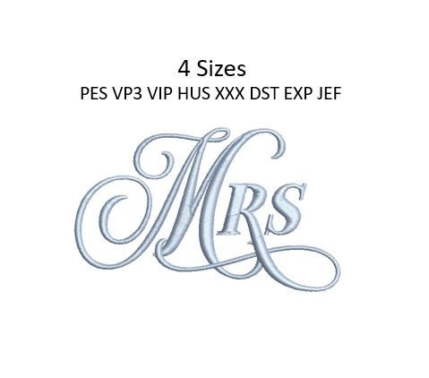Wedding Embroidery Design Mr Mrs Machine Embroidery Pattern - Etsy