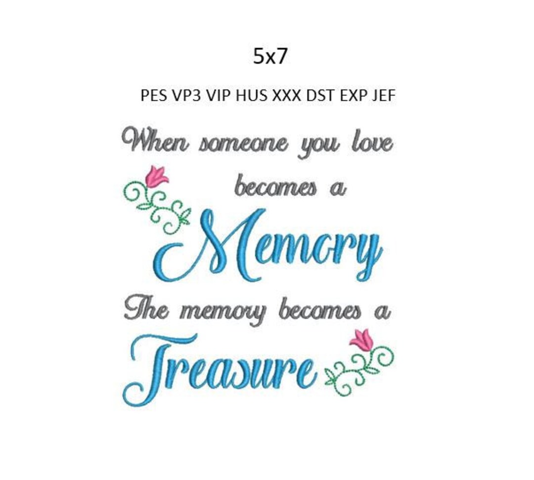Memorial Memory Pillow Embroidery Design Heirloom Machine Embroidery ...
