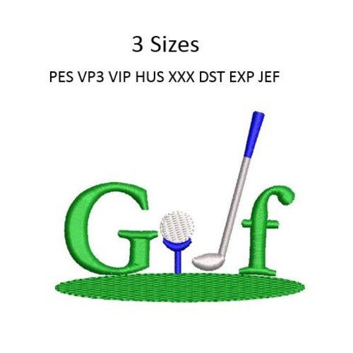 Modern Golf Machine Embroidery Design - Etsy