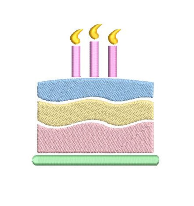 Birthday Cake Embroidery Design Machine Embroidery Pattern 5 - Etsy