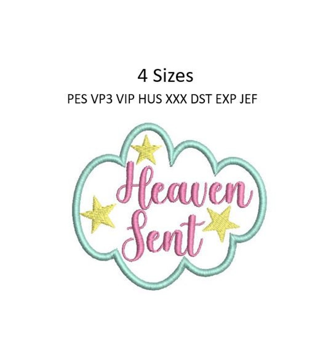 Heaven Sent Embroidery Design Baby Machine Pattern Blanket Pillow ...