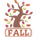 Fall Tree Embroidery Design Towel Autumn Leaves Machine Embroidery ...