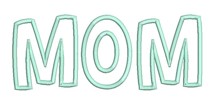 Large Mom Outline Embroidery Design Mother Sweatshirt Hoodie Shirt ...