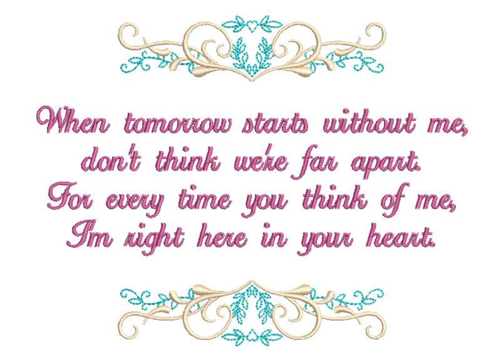 Memorial Memory Pillow Poem Embroidery Design Heirloom Machine - Etsy