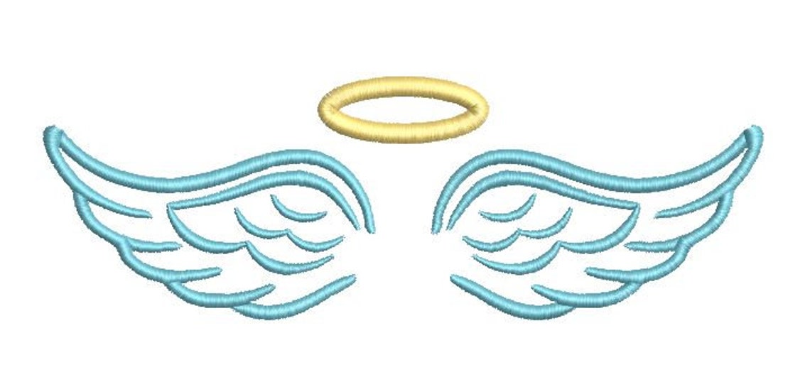 Halo Angel Wings Embroidery Design Baby Embroidery Pattern 7 - Etsy