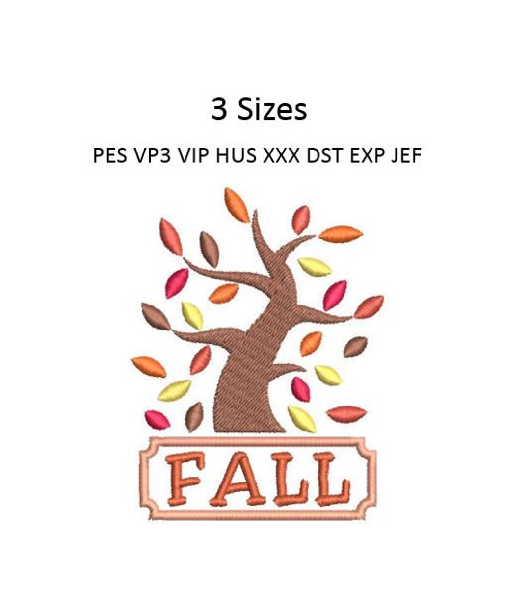 Fall Tree Embroidery Design Towel Autumn Leaves Machine Embroidery ...