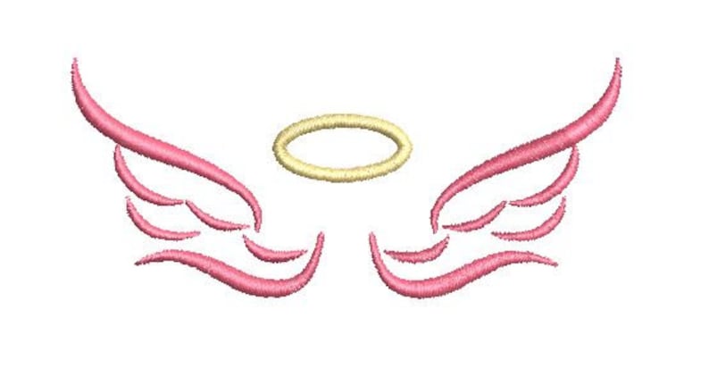 Angel Wings Embroidery Design Baby Halo Embroidery Pattern 5 Sizes 4x4 ...