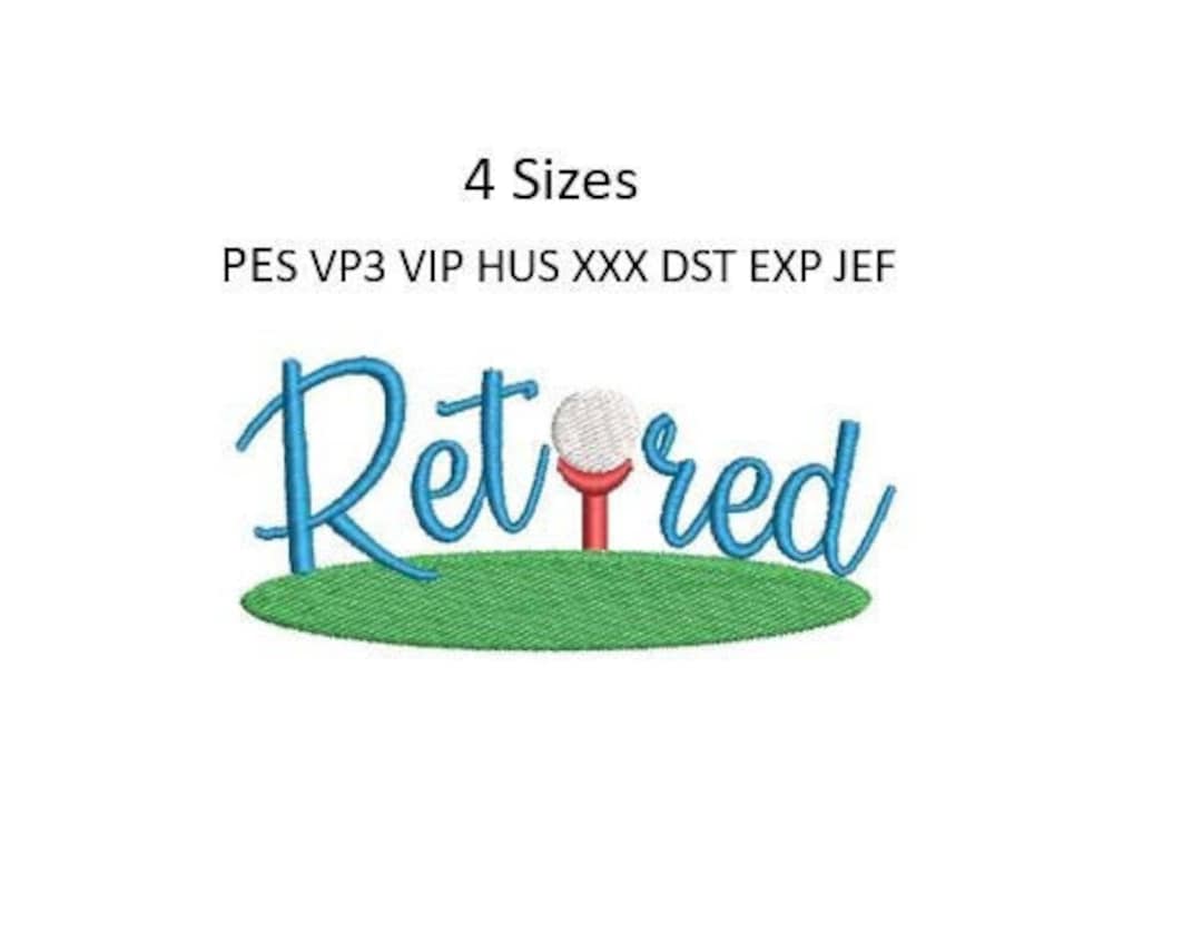 Golf Embroidery Design Retired Towel Machine Pattern 4 Sizes 4x4 Hoop ...