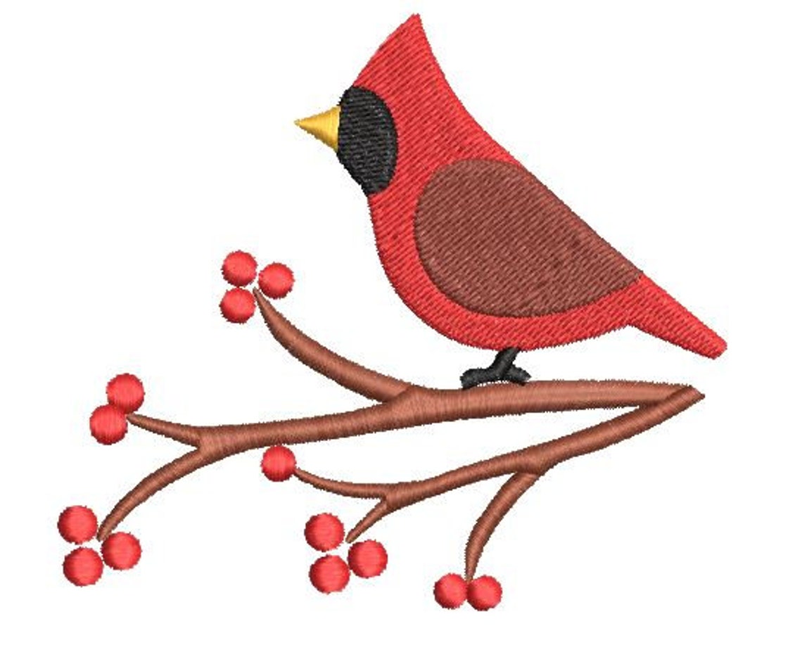 Cardinal Embroidery Design Cardinal Christmas Memory Memorial | Etsy