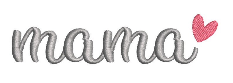 Mama Embroidery Design Heart Script Mom Mother Machine - Etsy