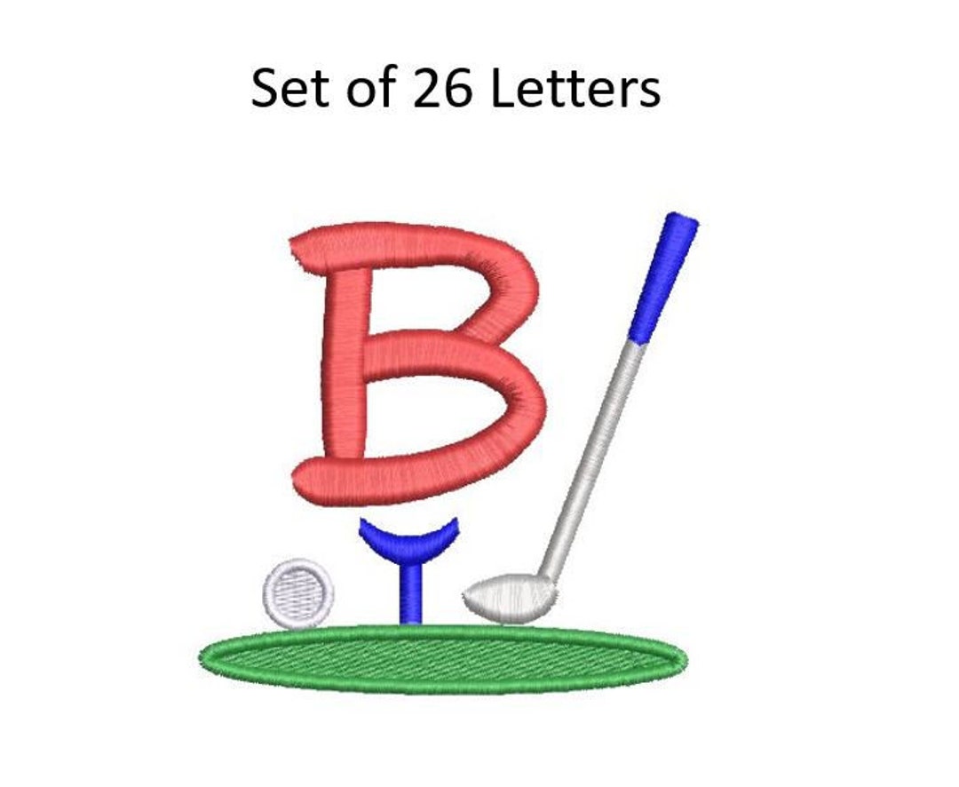 Golf Monogram Set Embroidery Alphabet Font Shirt Towel Machine ...