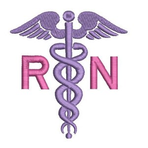 Caduceus Embroidery Design RN Nurse Doctor Scrub Machine Pattern 4x4 ...