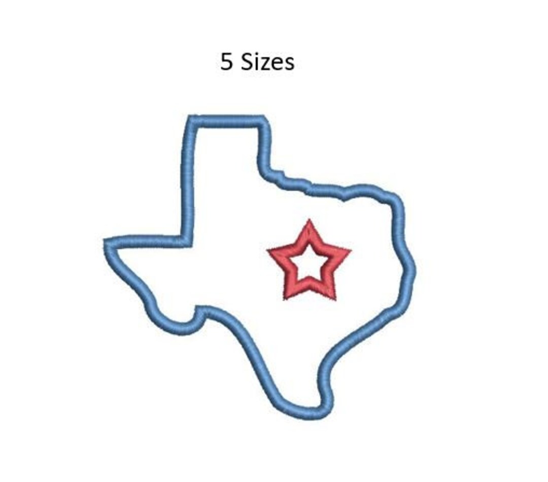 Mini Texas State Embroidery Design Star Machine Pattern 4x4 Download - Etsy