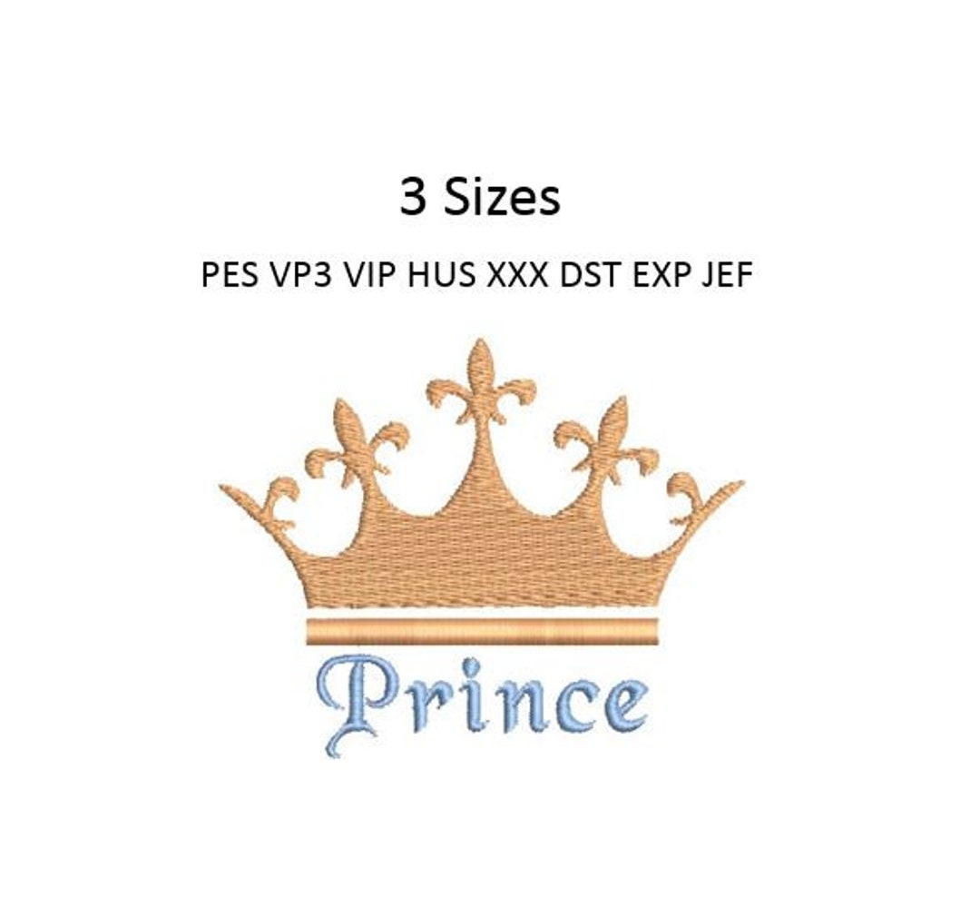 Prince Embroidery Design Crown Baby Shirt Machine Embroidery Pattern 3 ...