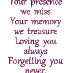 Memorial Embroidery Design Memory Embroidery Design Pillow Machine ...