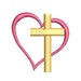 Mini Christian Cross Embroidery Design Heart Crucifix Pillow Religious ...