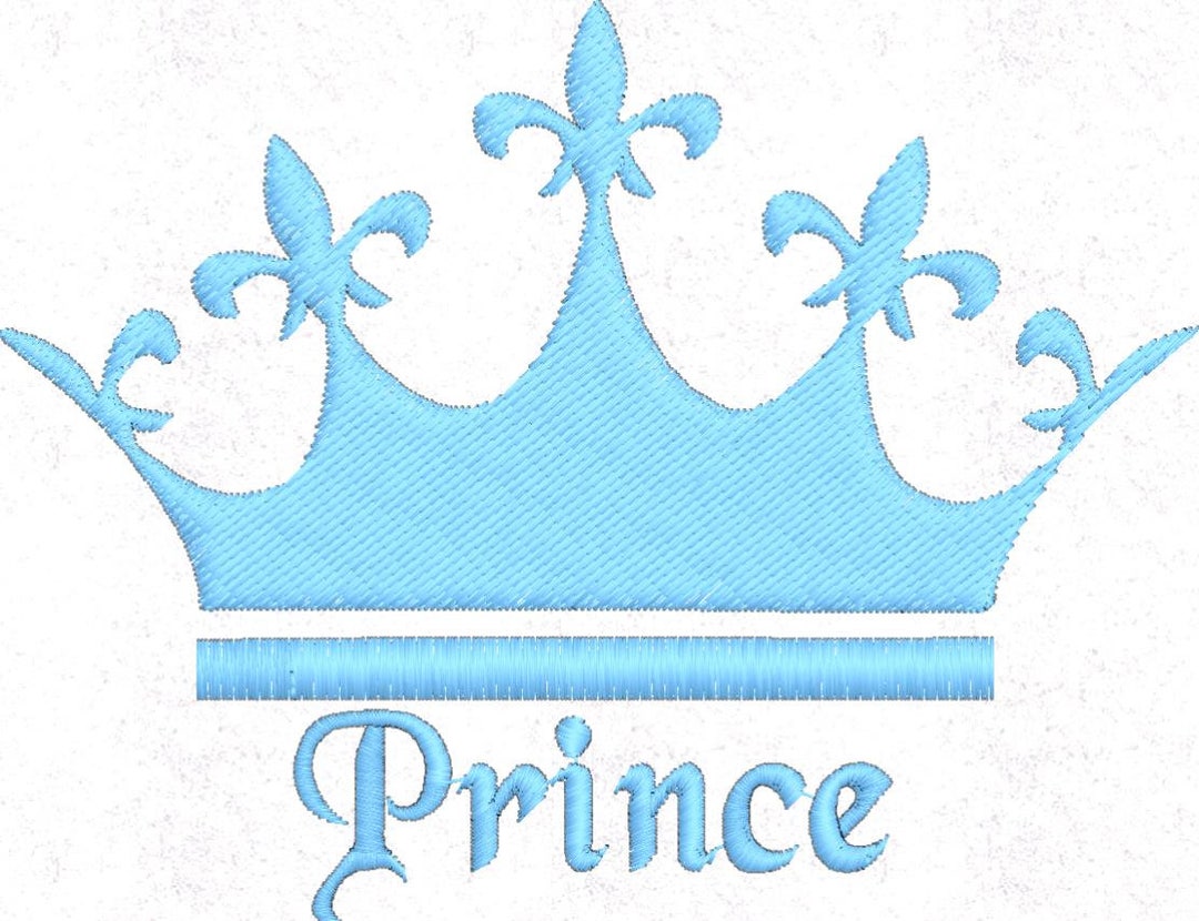 Prince Embroidery Design Crown Machine Embroidery Pattern Boy 4x4 Hoop ...