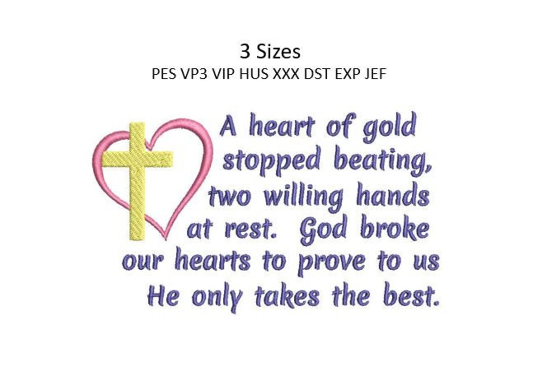 Memory Pillow Embroidery Design Memorial Mom Dad Grandpa Machine ...