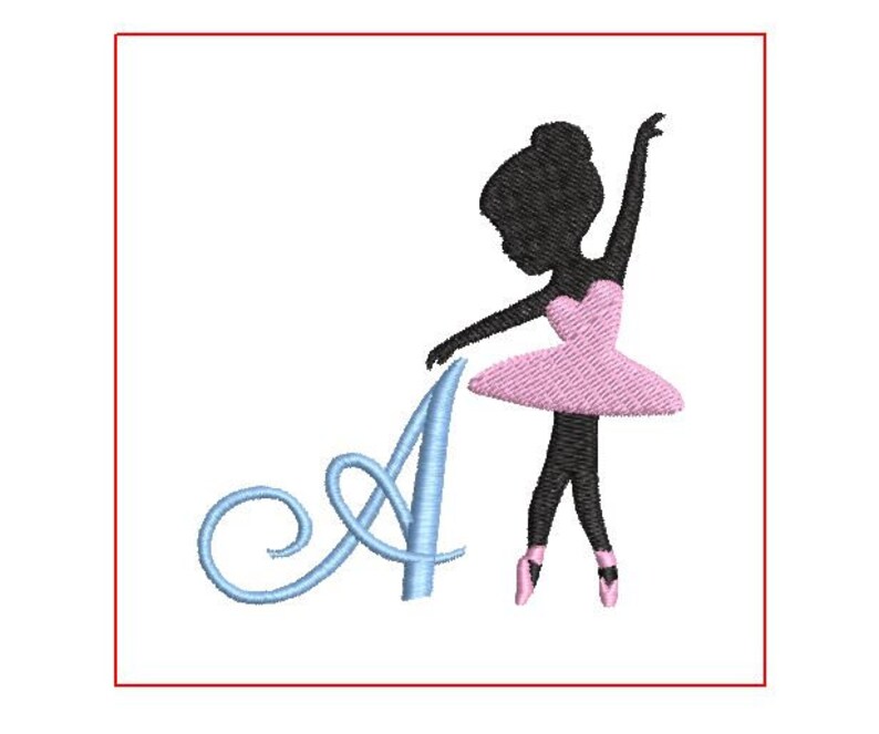 Ballet Ballerina Monogram Embroidery Design Set Alphabet Font Machine ...
