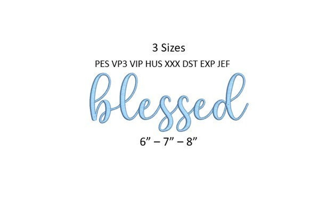 Blessed Embroidery Design Script Sweatshirt Hoodie Shirt Machine ...