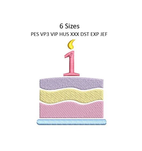 One Birthday Embroidery Design Birthday Cake Machine | Etsy